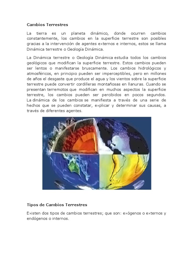 Cambios Terrestres | PDF | Suelo | Tierra