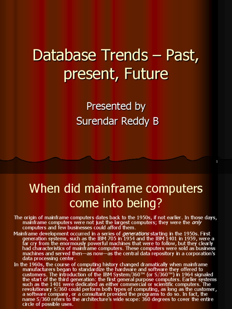 Database Trends - Past, Present, Future | PDF | Databases | Cloud Computing