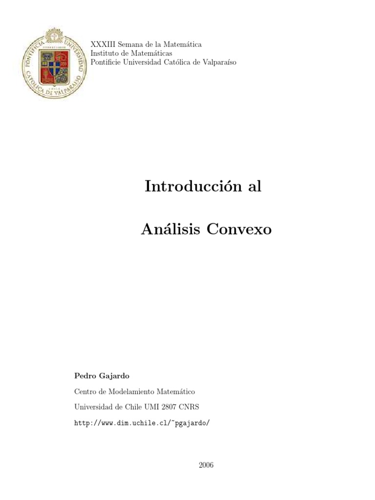 Introduccion Al Analisis Convexo - Pedro Gajardo | PDF