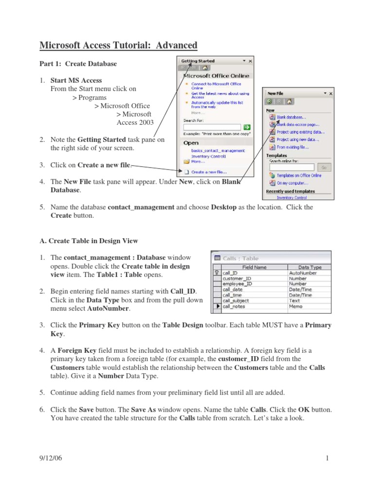 Access Tutorial Advanced | PDF
