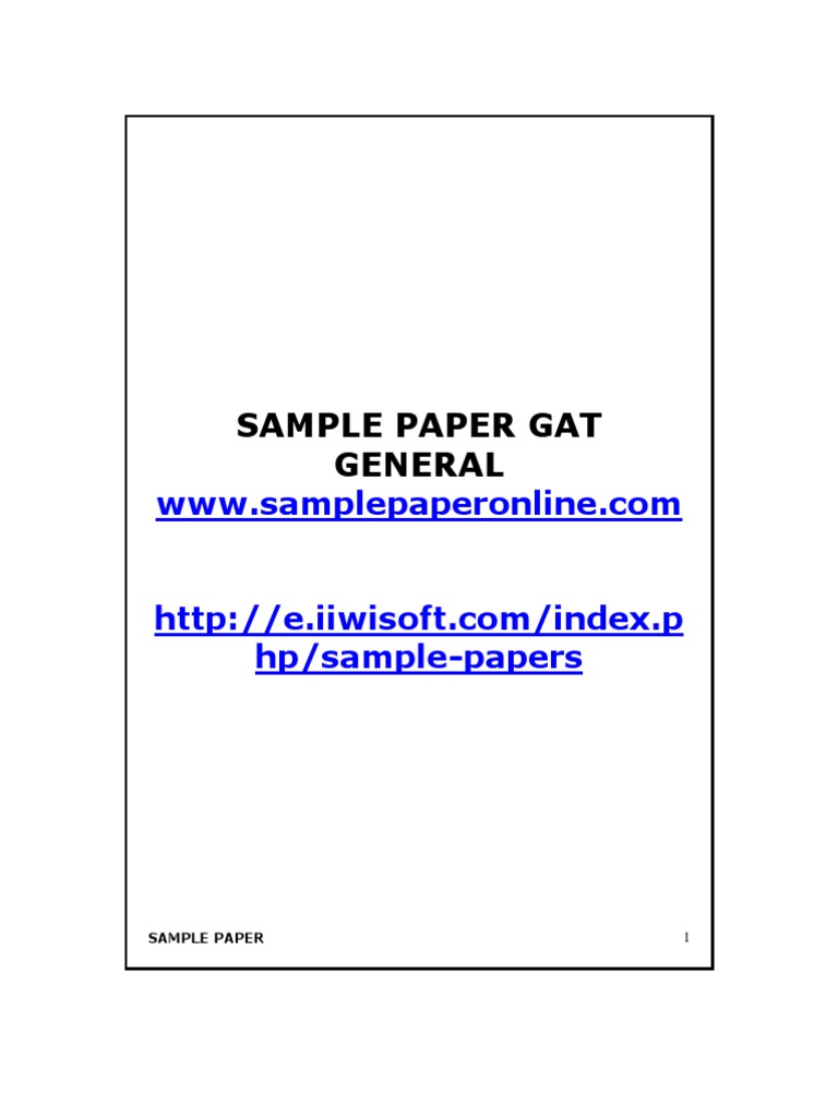 Sample Paper Gat General