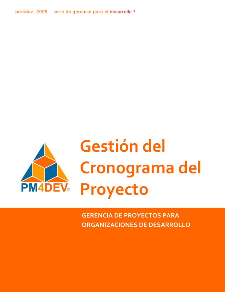 PM4DEV Gestion Del Cronograma | PDF | Presupuesto | Calidad (comercial)