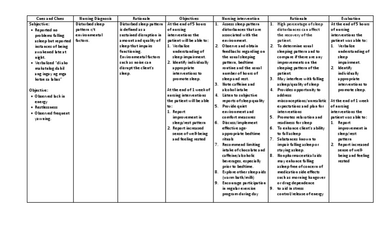 NCP Sleep | PDF | Sleep | Nursing