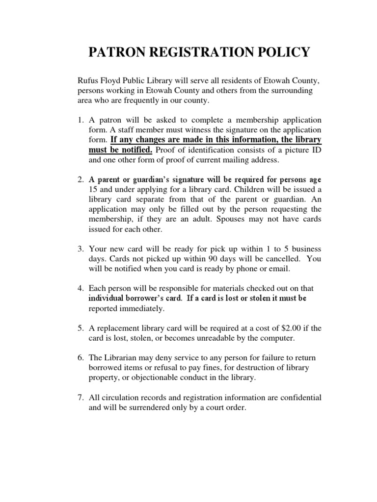 Library Policies | PDF | Libraries | Internet