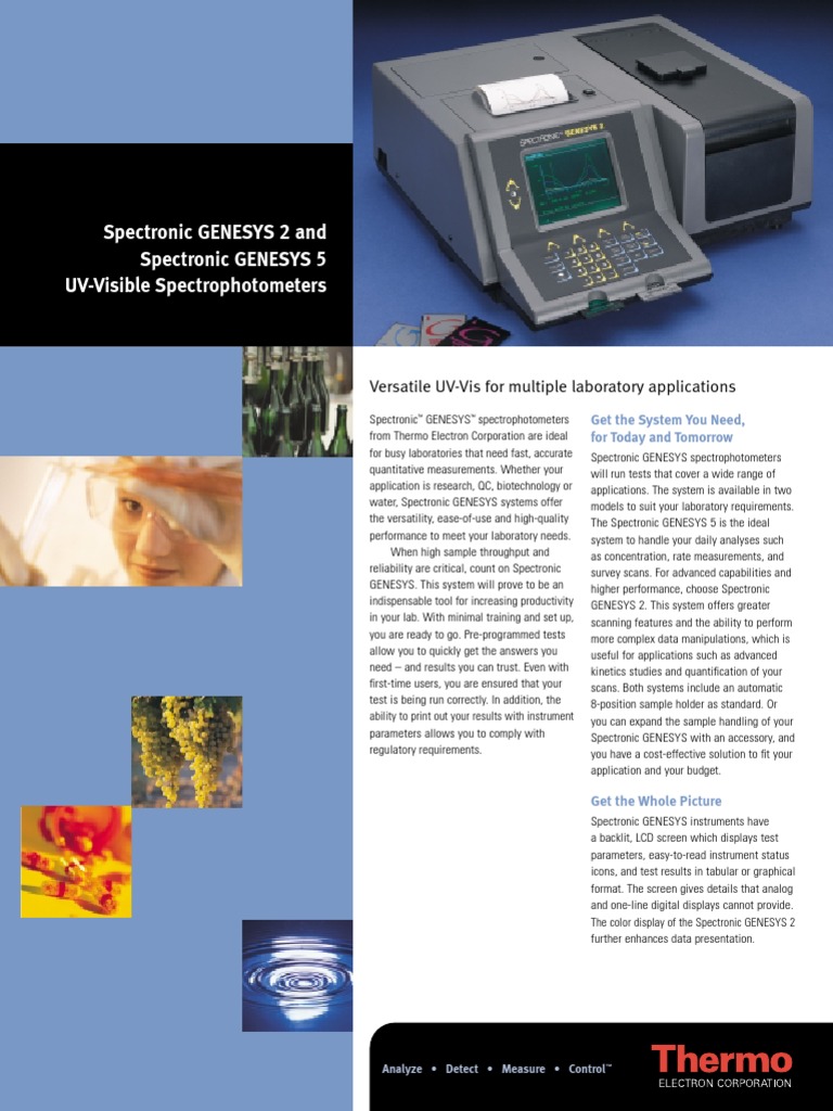 Spectronic Genesys Datasheet | PDF | Absorbance | Image Scanner