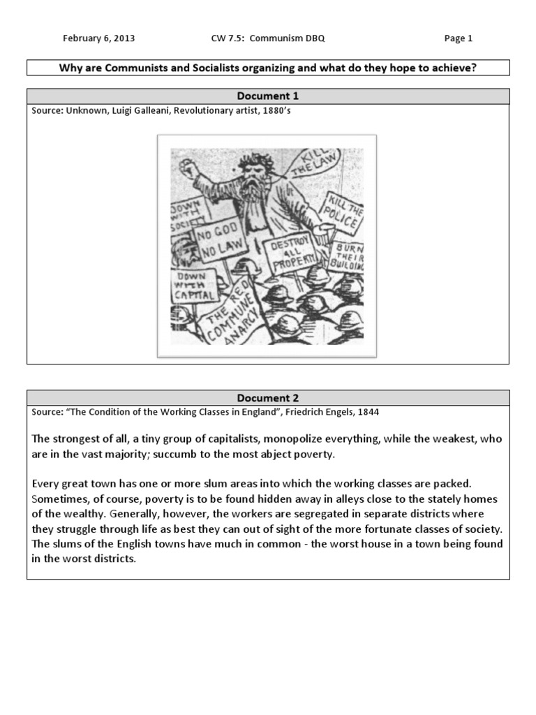 Munism DBQ | PDF | Communism | Socialism