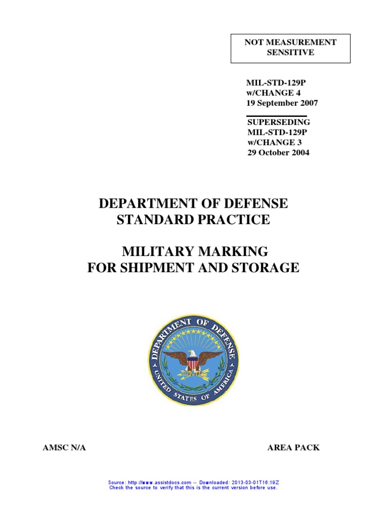 Mil STD 129P | PDF | Barcode | Packaging And Labeling