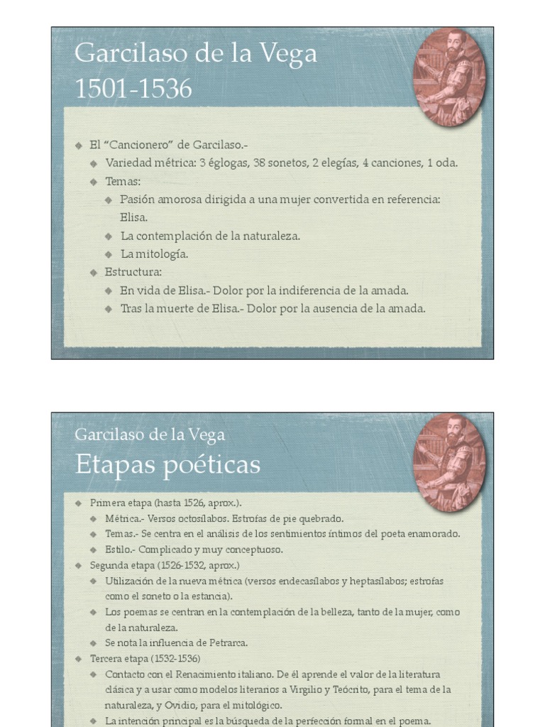 Garcilaso de La Vega | PDF | Metro (poesía) | Poesía