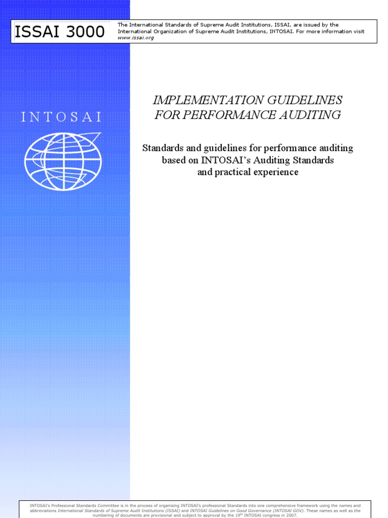 Guia Intosai ISSAI 3000 | PDF | Program Evaluation | Audit