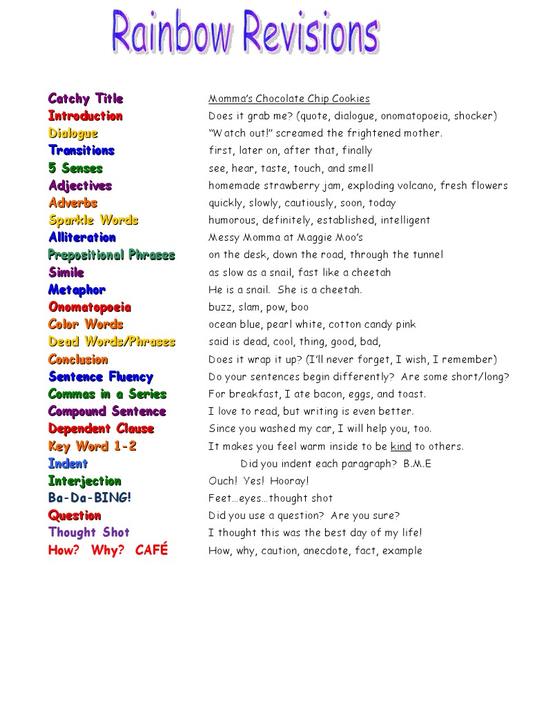 Rainbow Revision | PDF | Language Arts & Discipline | General Fiction