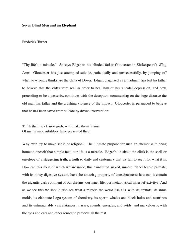 7 Blind Men and An Elephant | PDF | Religious Pluralism | Reality