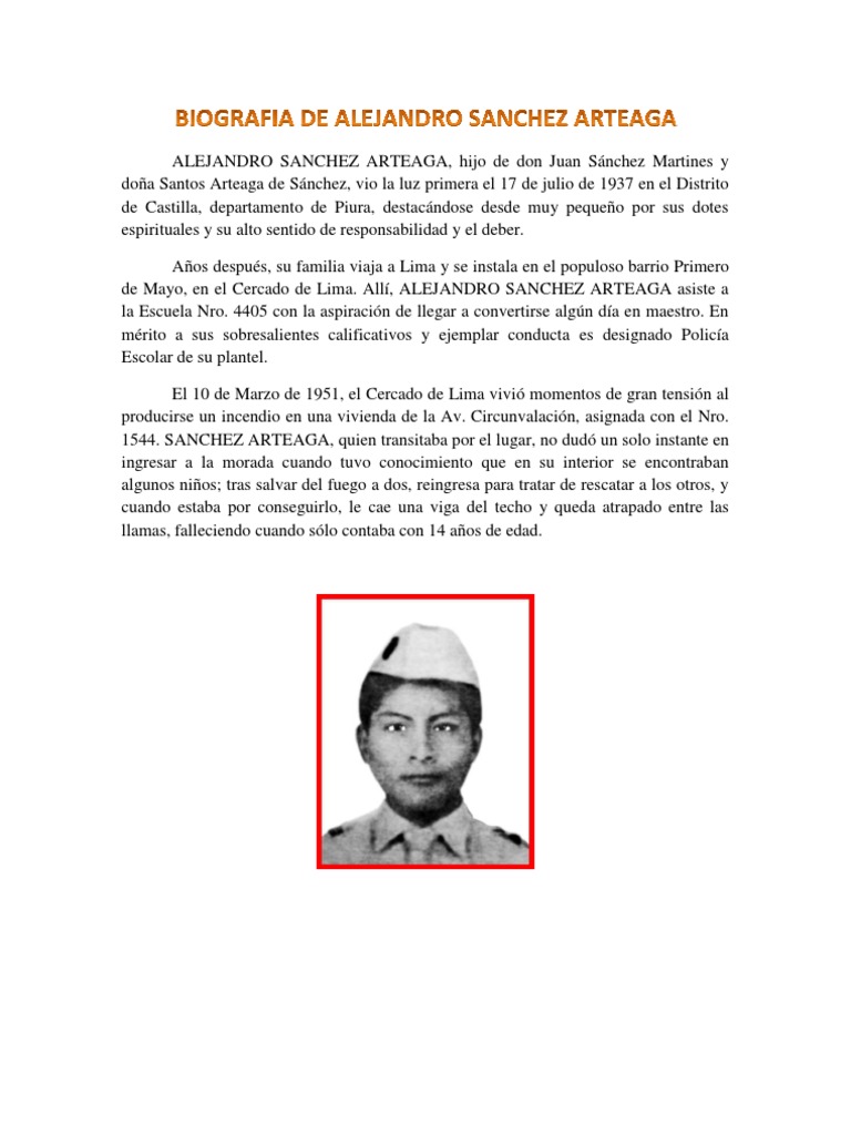 Biografia de Alejandro Sanchez Arteaga | PDF