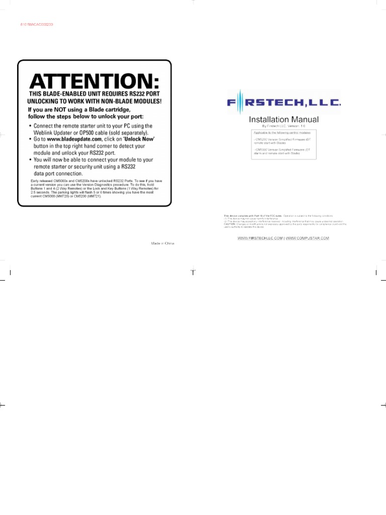 Cm5000 Install Manual | PDF | Electrical Connector | Ignition System