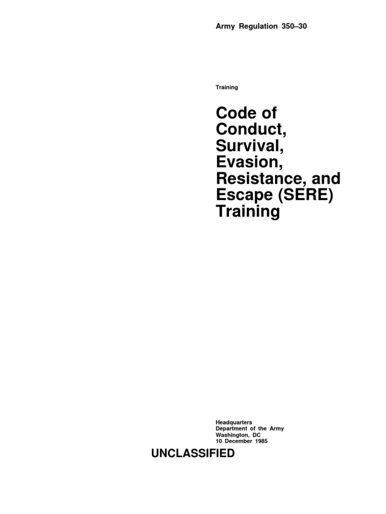 Ar 350-30 Code of Conduct Sere | PDF