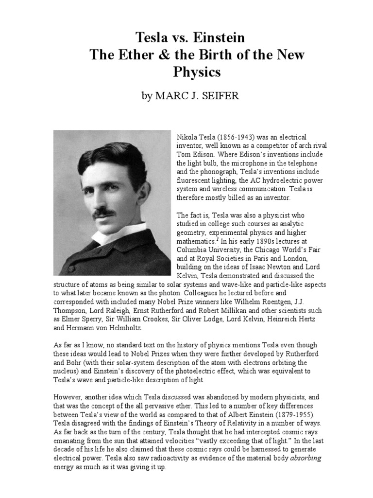 Tesla vs Einstein - The Ether and the Birth of the New Physics (MARC ...