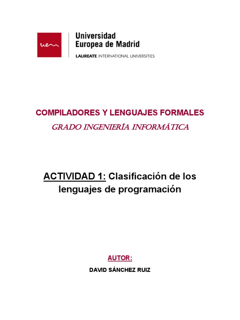 CLF-Clasificación de Lenguajes de Programación | PDF | Lenguaje de ...