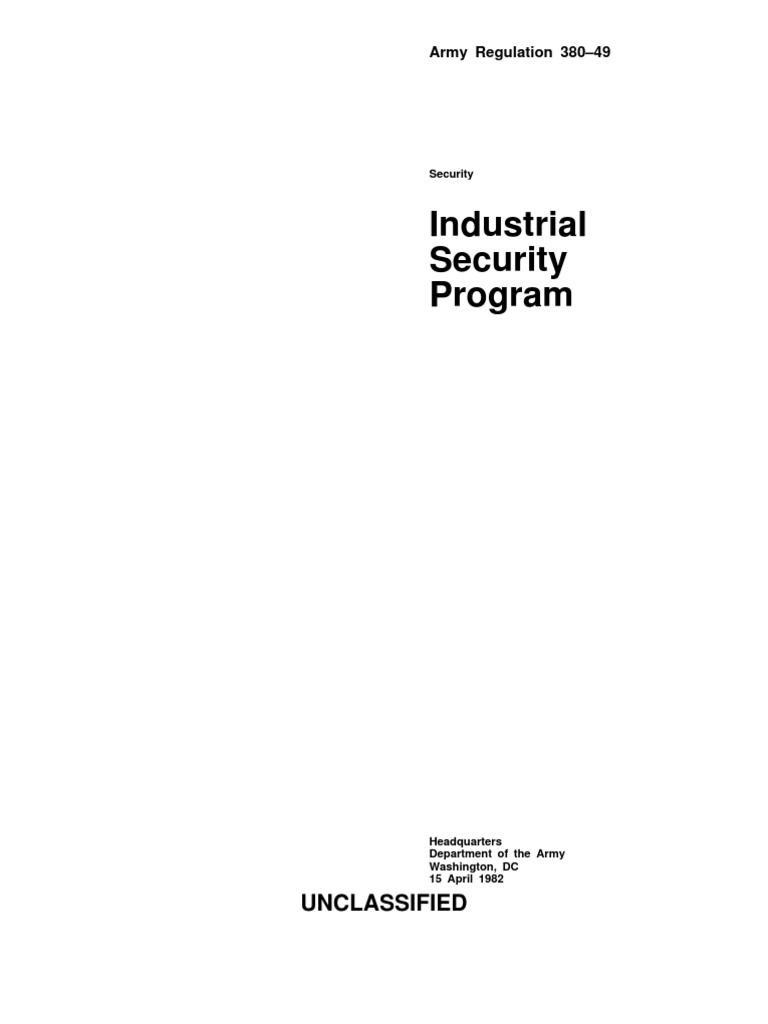 Ar 380-49 - Industrial Security Program | PDF | Security Clearance ...