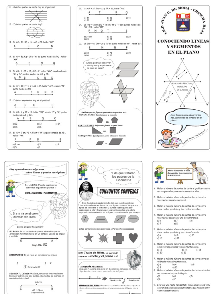 Triptico de Geometria | Descargar gratis PDF | Línea (geometría) | Conjunto convexo