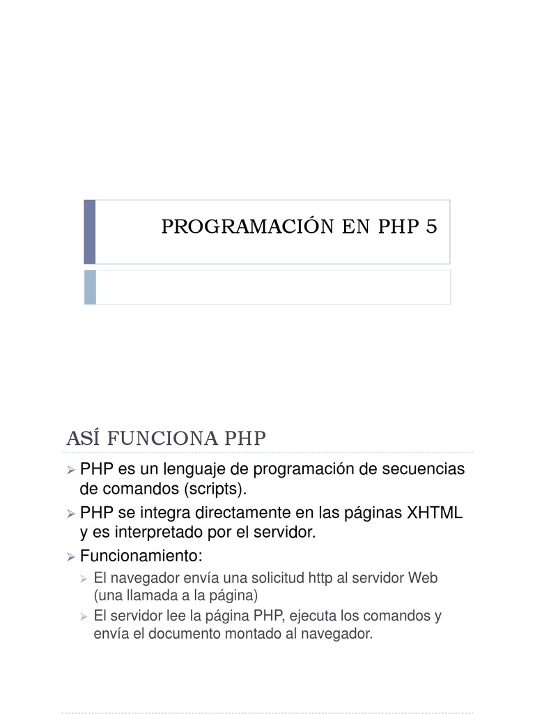 Introducción A PHP PDF | PDF | Servidor web | Internet y web