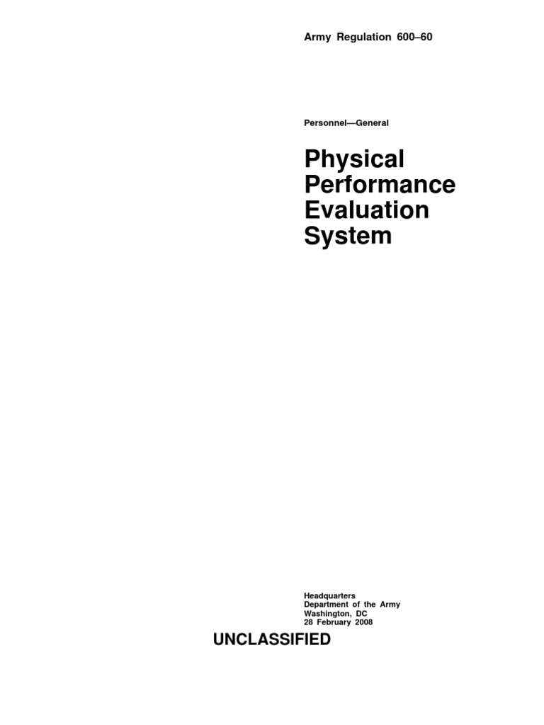 Ar 600-60 Physical Performance Evaluation System | PDF | United States ...