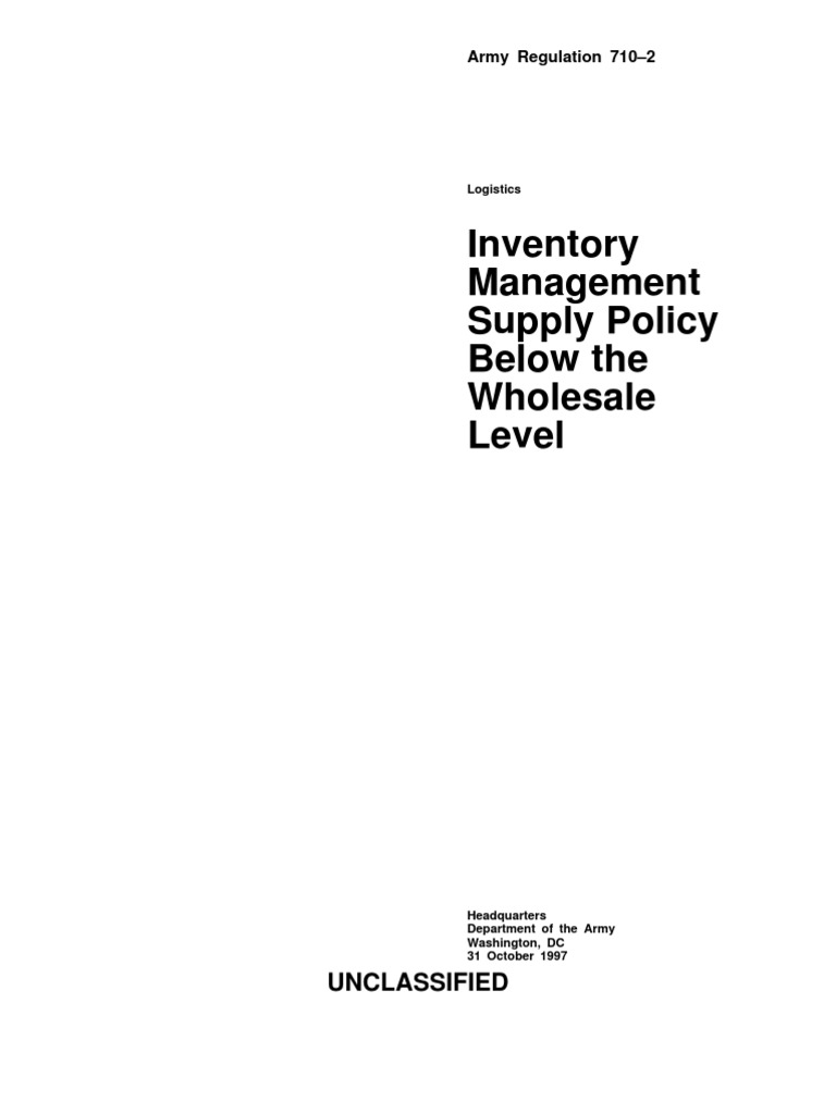 ar 710-2 - inventory management supply policy | United States ...