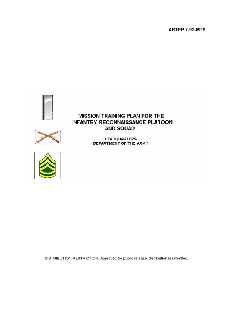 Artep 7-92 - Mission Training Plan For The Infantry Reconnaissance ...