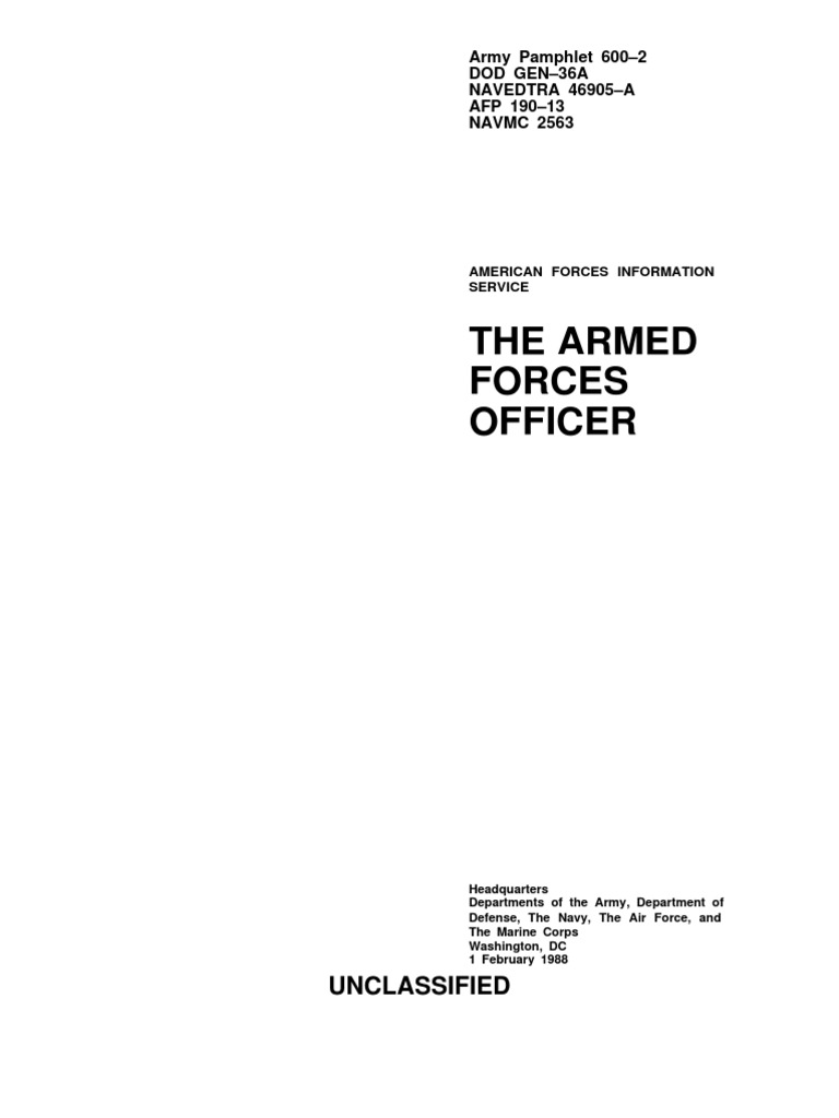 Da Pam 600-2 - The Armed Forces Officer | PDF