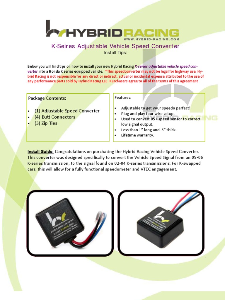 K-Series Speed Converter Installation Guide | PDF | Electrical ...