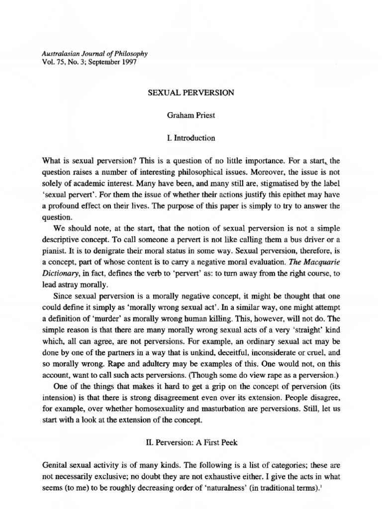 Sexual Perversion | Sociobiology | Sexual Intercourse