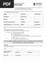WSU Assignment Cover Sheet Template | PDF