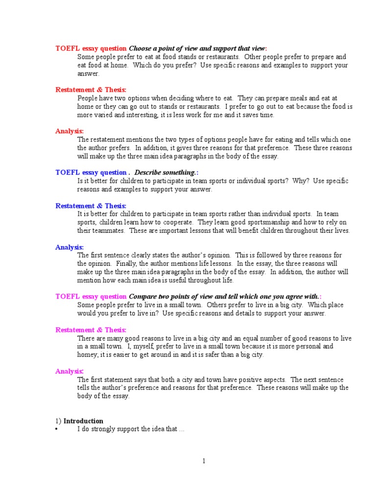(Ebook - English) - ToEFL - ToEFL Essay Writing Tips-1 | PDF | Adverb ...