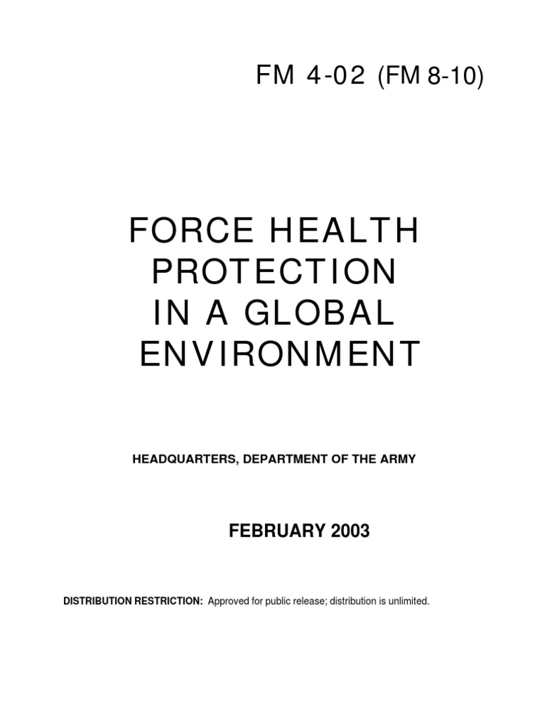FM 4-02 Force Health Protection in A Global Enviroment | PDF ...