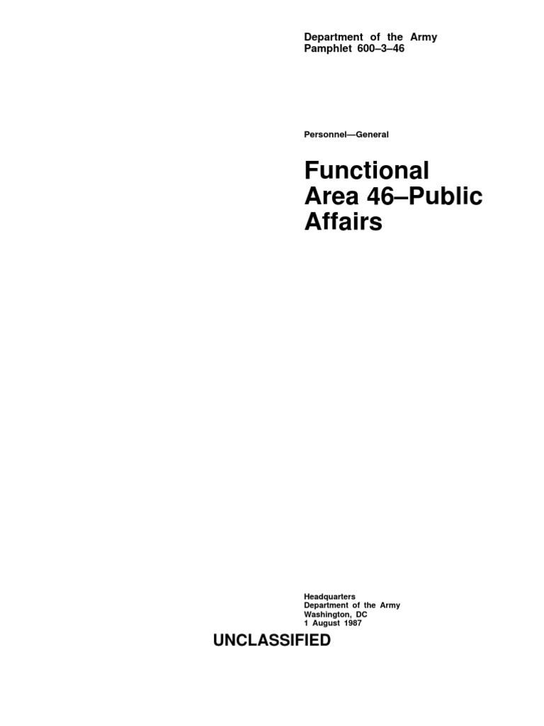 army pam 600-3-46 functional area 46-public affairs | Officer (Armed ...