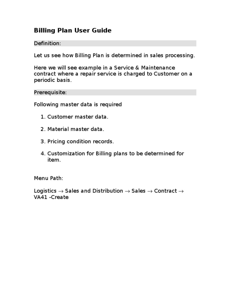 Billing Plan - User Guide | Download Free PDF | Invoice | Software
