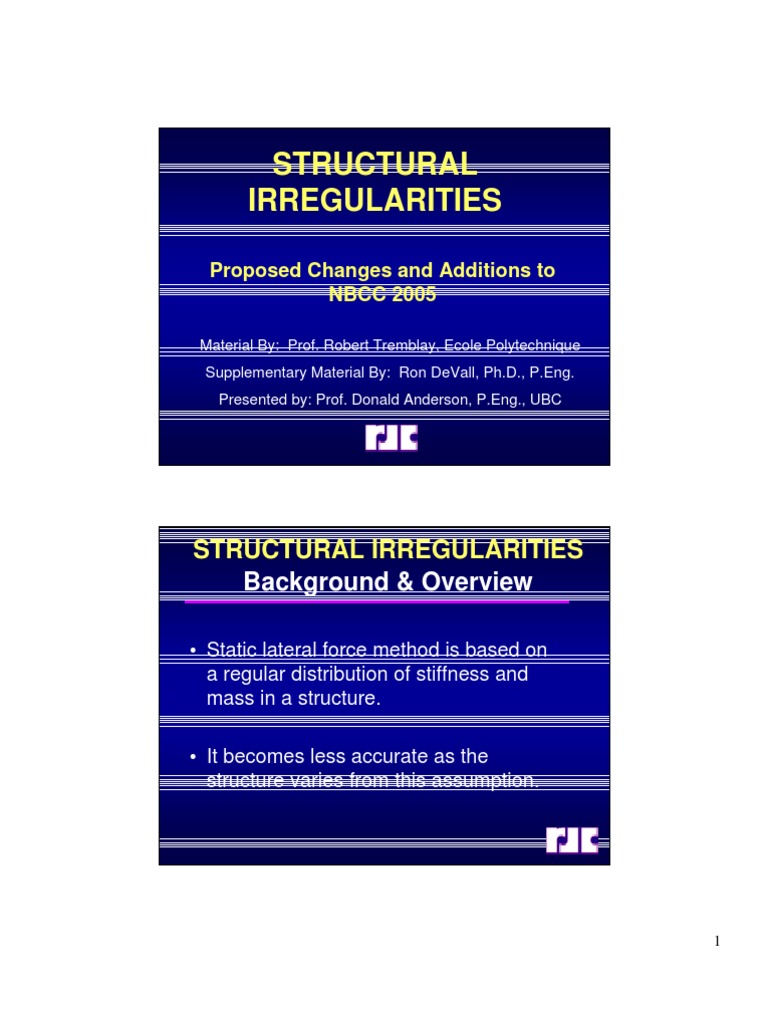 Structural Irregularities Powerpoint | PDF | Stiffness | Strength Of ...