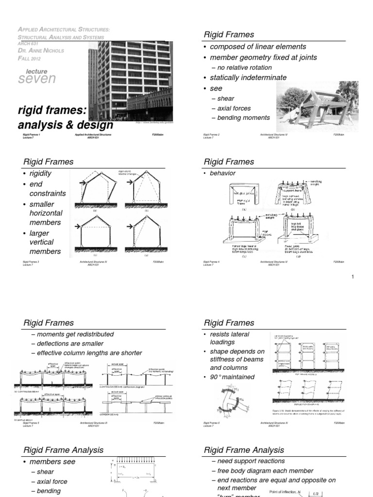 Rigid Frames Analysis Pdf Beam Structure Framing Construction