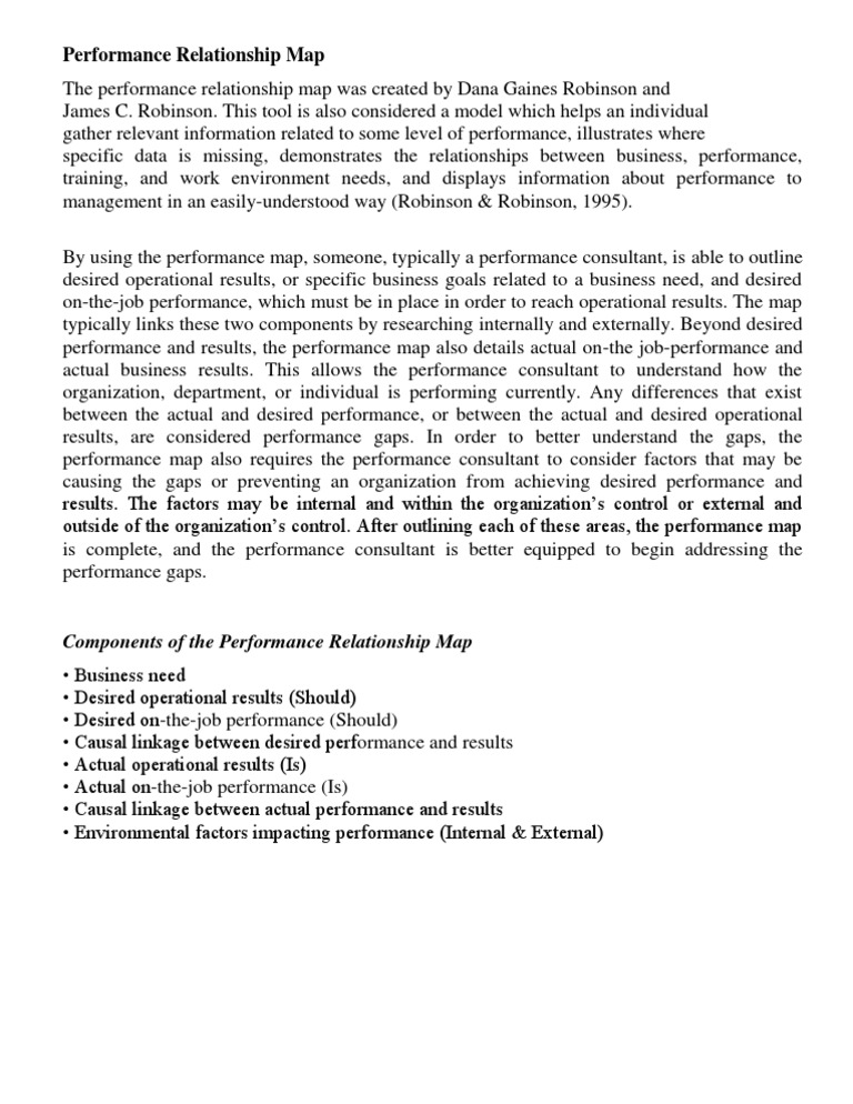 Performance Relationship Mapping Tool | PDF | Finance & Money Management