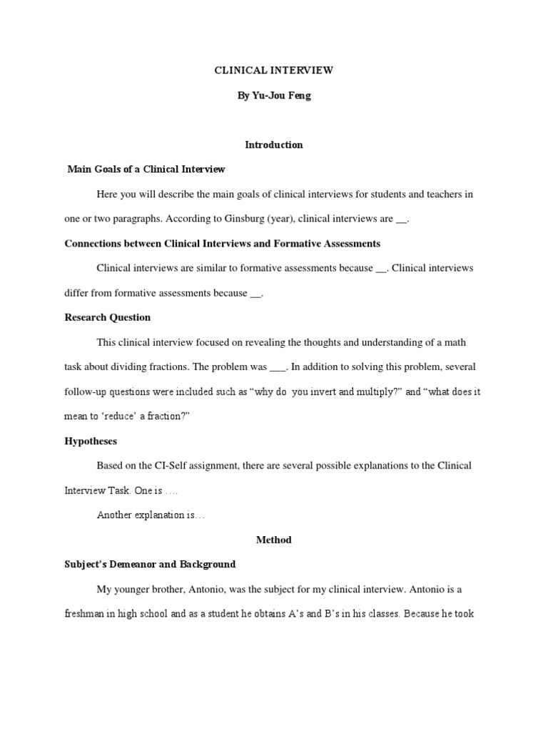 Clinical Interview | PDF | Understanding | Teaching Mathematics