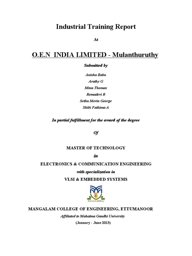 Industrial Training Report | PDF | Engineering | Electronics