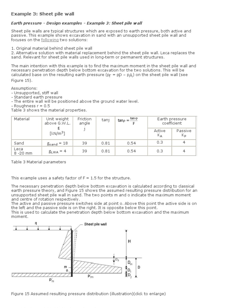 Sheet Pile Wall | PDF | Deep Foundation | Pressure