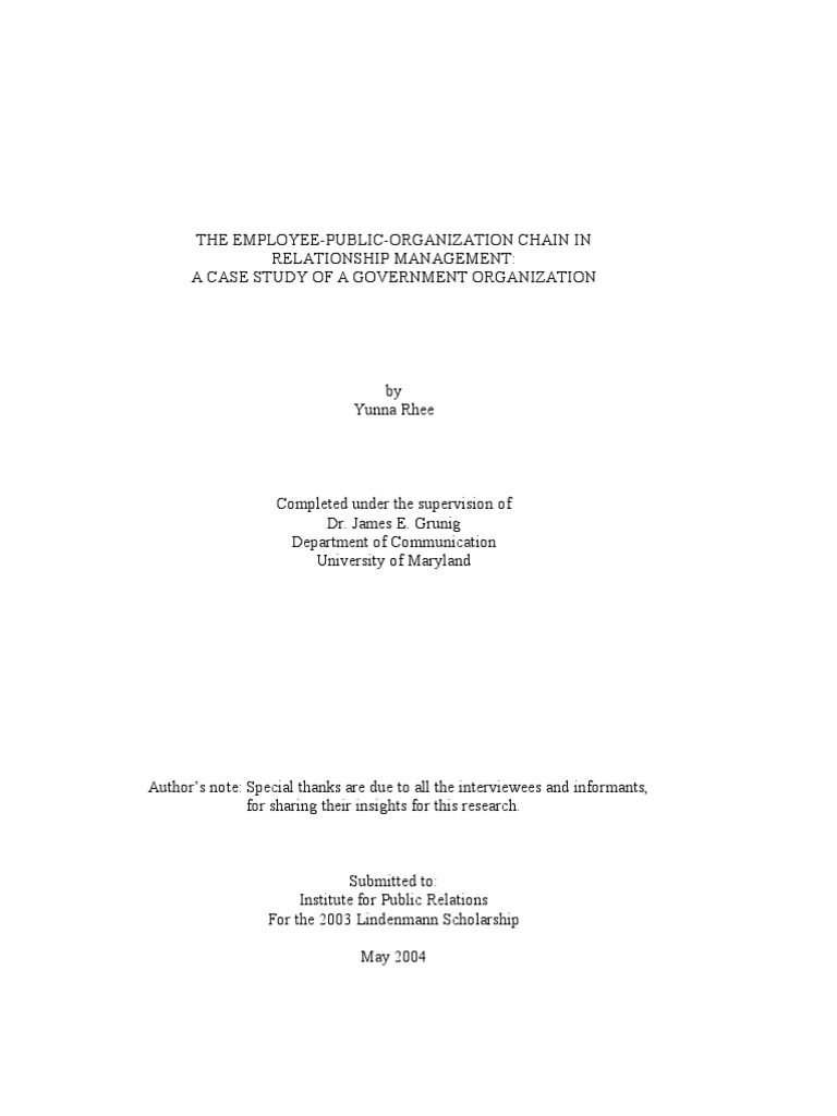Employee-Public Relations Case Study | PDF | Interpersonal ...