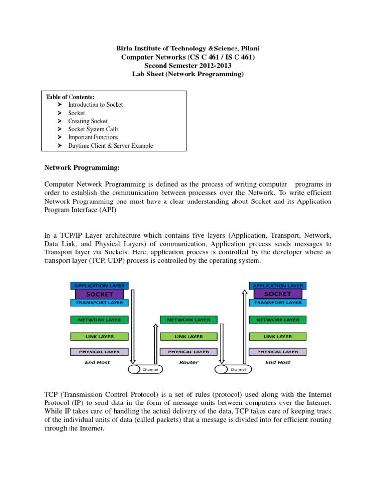 LABSHEET-2 Introduction To Network Programming and Writing A Simple Daytime Client-Server | PDF ...