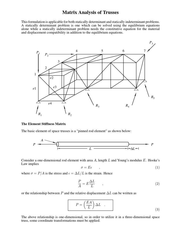 Matrix Analysis of Trusses | PDF | Teaching Methods & Materials