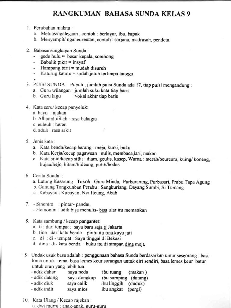 Contoh Kecap Pagawean