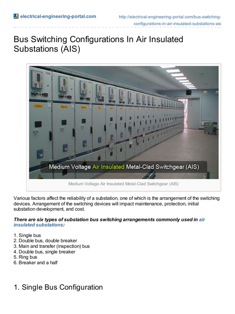 Bus Switching Configurations in AIS | PDF | Electrical Substation ...