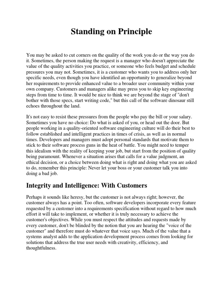 Standing On Principle | PDF | Degrees Of Freedom (Statistics ...