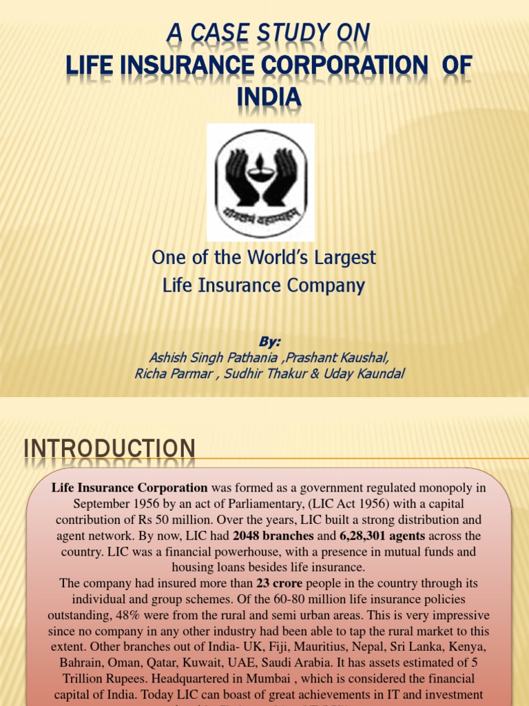 Case Study of Lic | PDF | Life Insurance | Insurance