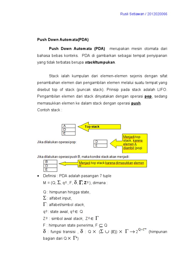 Makalah Automata Pushdown | PDF | Sains & Matematika | Komputer