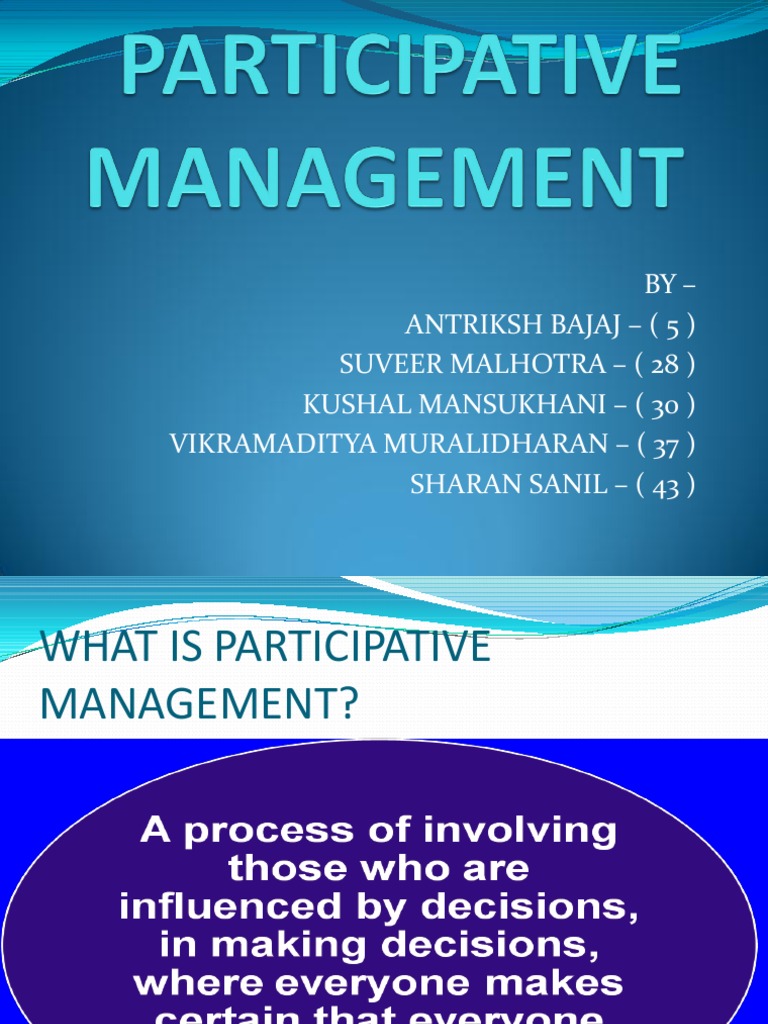 Participative Management | PDF | Recruitment | Turnover (Employment)