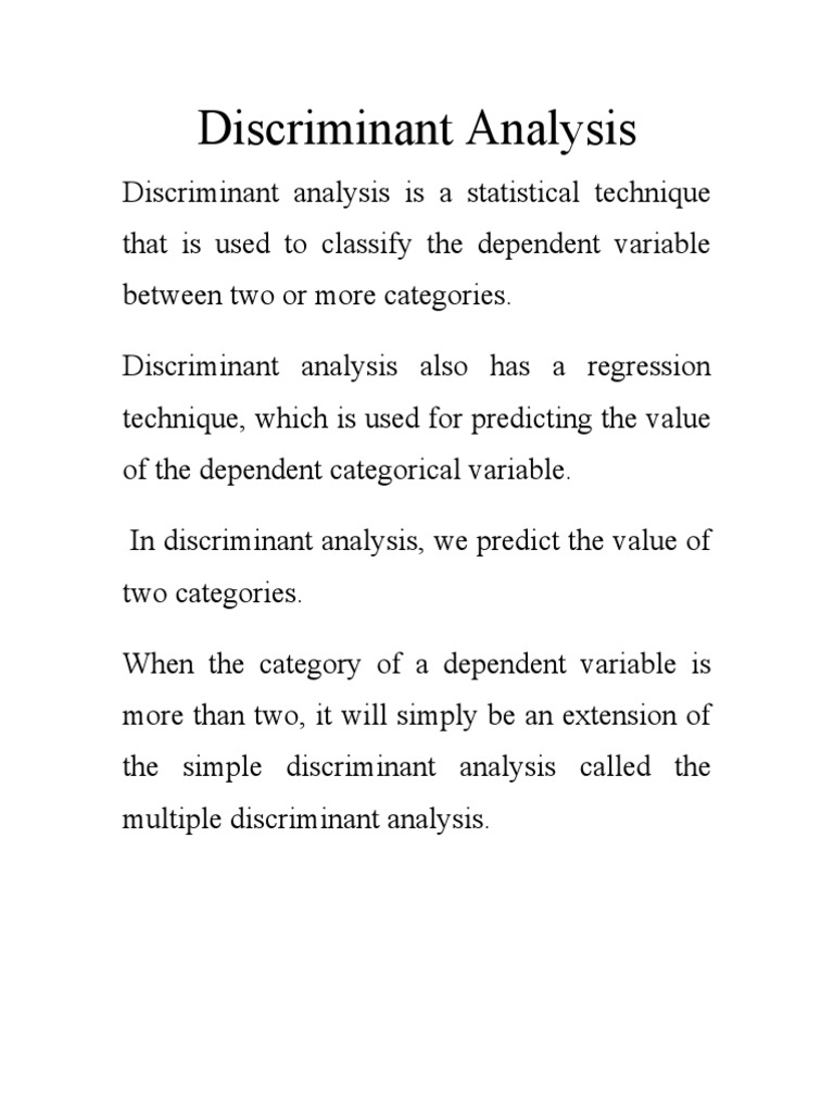 Discriminant Analysis | PDF | Regression Analysis | Errors And Residuals